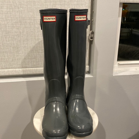 Hunter | Shoes | Hunter Boots Size 8 Original Tall Boot Rubber Glossy ...